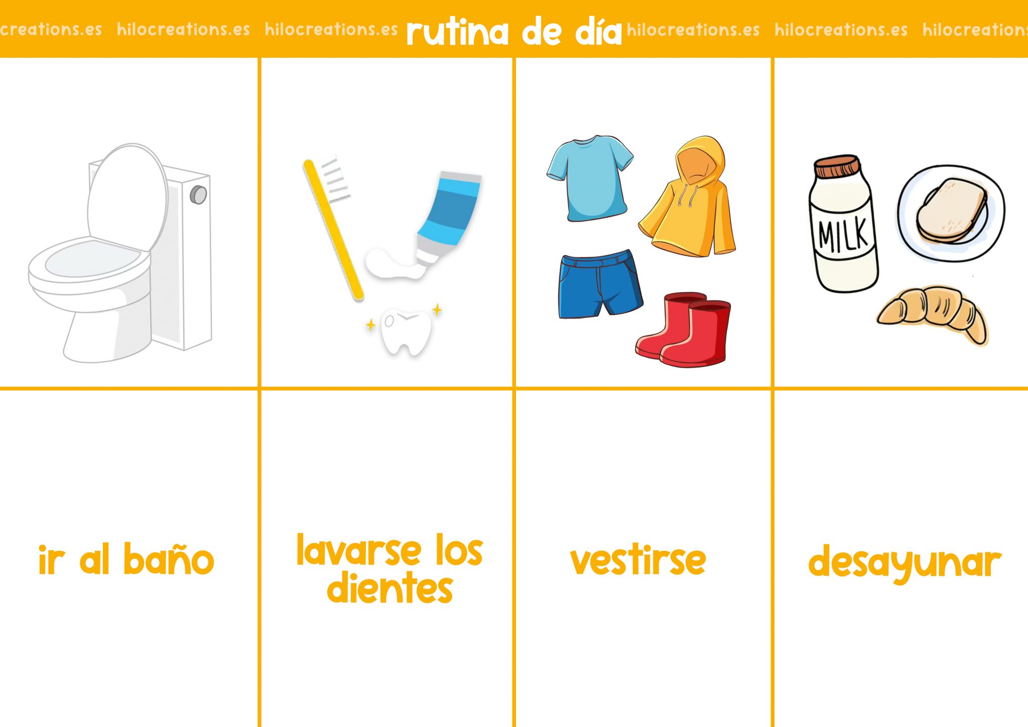 Tabla de rutinas para peques - Hilo Creations
